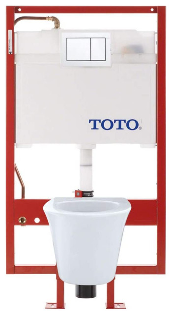 Toto Maris Wall-Hung Toilet In-Wall Tank System, Elongated Bowl, Cotton ...