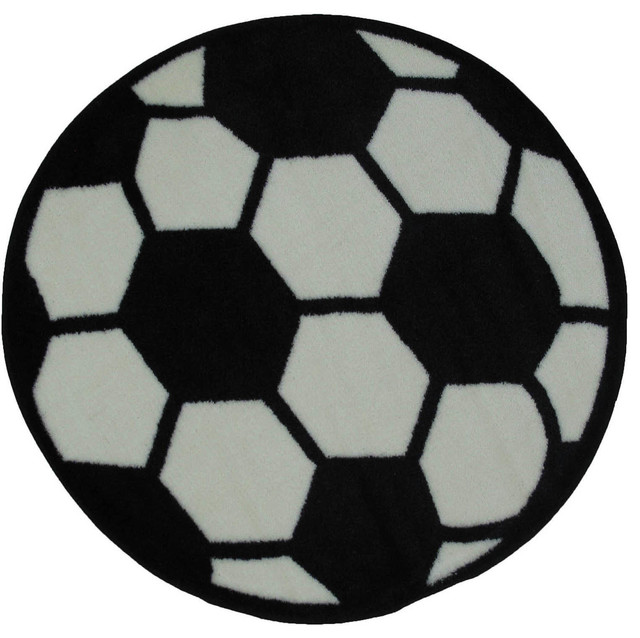 Fun Rugs Fun Time Shape Collection Soccerball Area Rug, 39"x39 ...