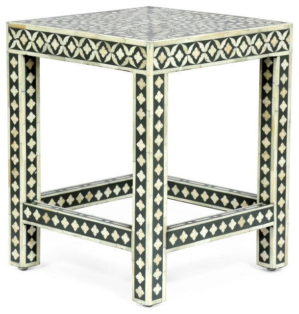 Unique Side Table, Mango Wood Construction With Mixed Buffalo Bone ...