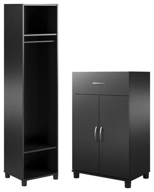 Home Square 2-Piece Set with 18" Wide Cabinet & 24" 2 Door Base Storage ...