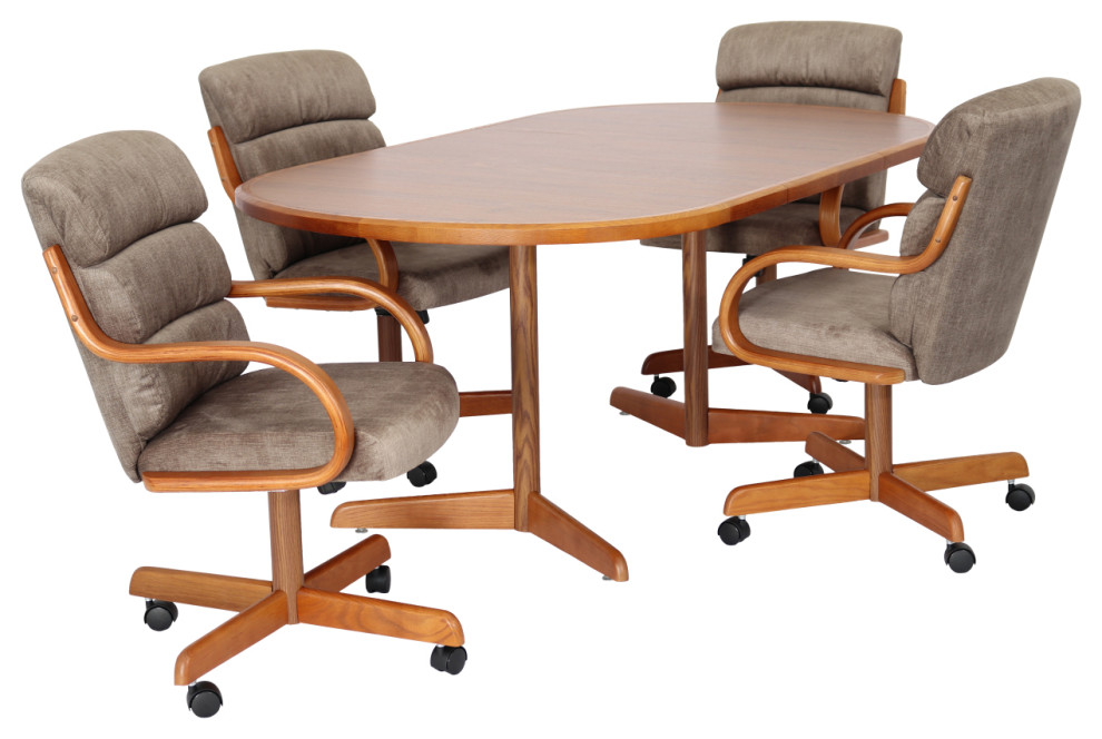 5-Piece 42x[54/72] Caster Dining Set Laminate Table Top & Tawny Caster ...