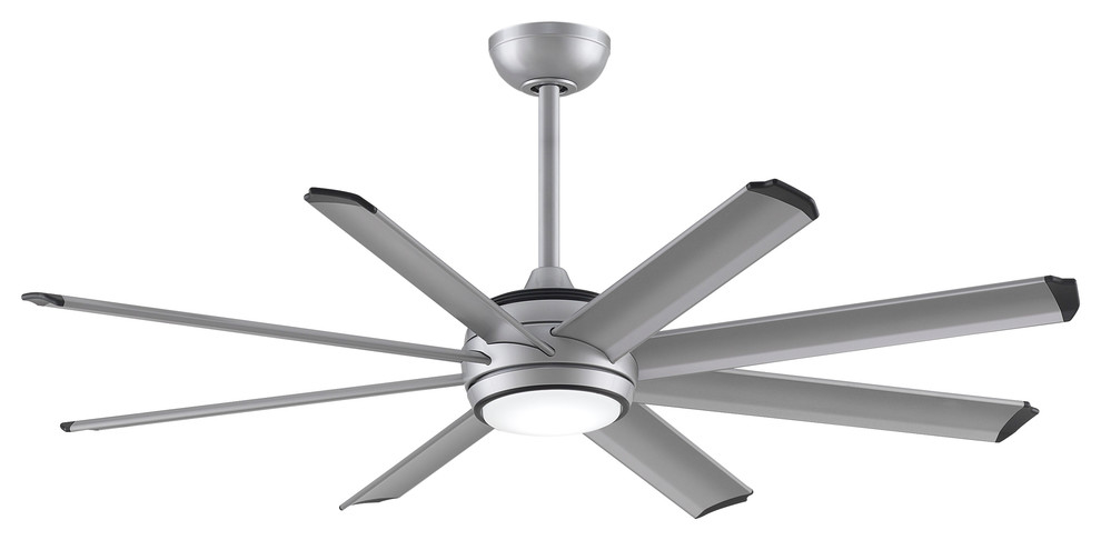 Stellar Ceiling Fan Silver Fan With Silver Blades and Light, 56 ...