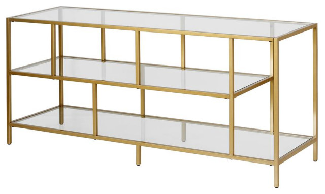 Winthrop Rectangular TV Stand with Glass Shelves for TV's up to 60 in ...