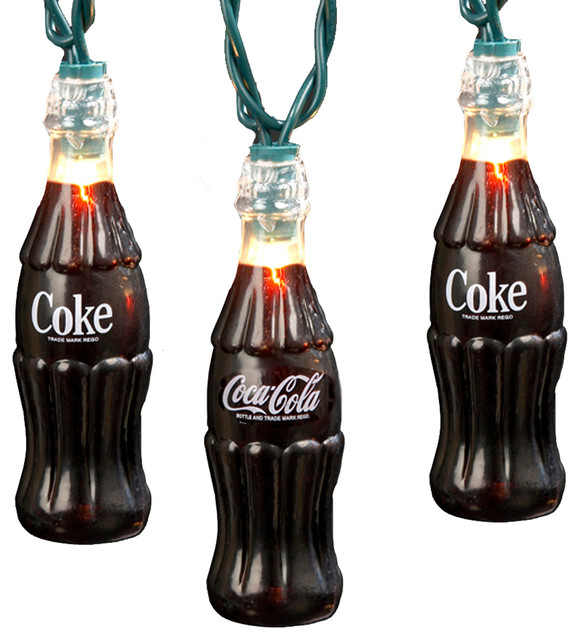10-Light Plastic Coke Bottle Light Set - Eclectic - Holiday Lighting ...