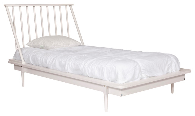 Twin Mid Century Solid Wood Spindle Bed - Midcentury - Platform Beds ...
