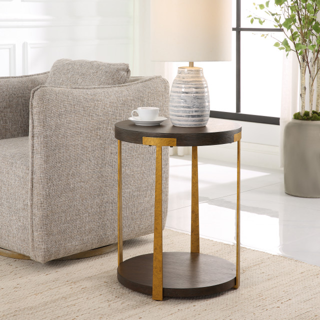Uttermost Palisade Round Wood Side table - Contemporary - Side Tables And End Tables - by Modern ...