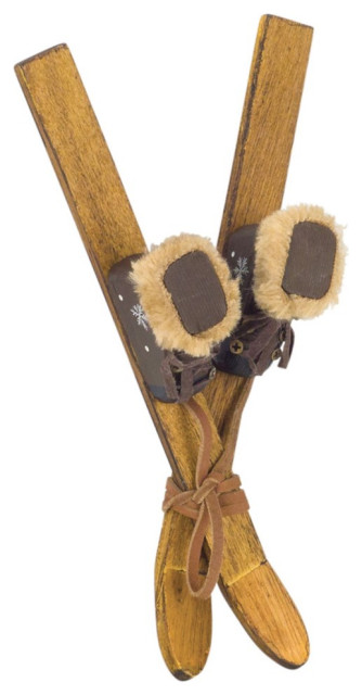 Ski and Boot Ornament, Set of 12, 9"H Wood - Christmas Ornaments - by ...