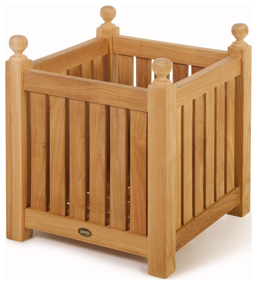 Teak Garden Planter Box 18" (45 cm) - Transitional - Outdoor Pots And ...