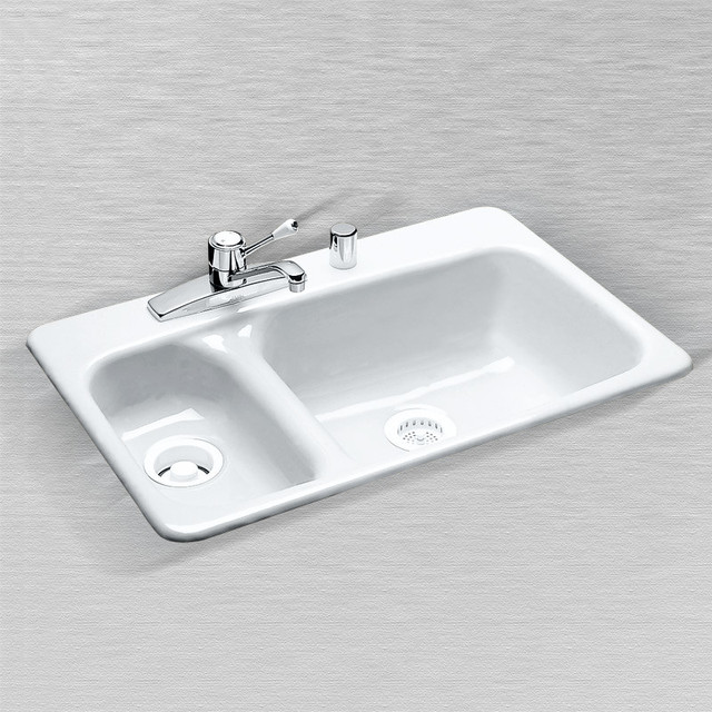 High-Low Double Bowl, Self Rimming - Contemporary - Kitchen Sinks - by ...