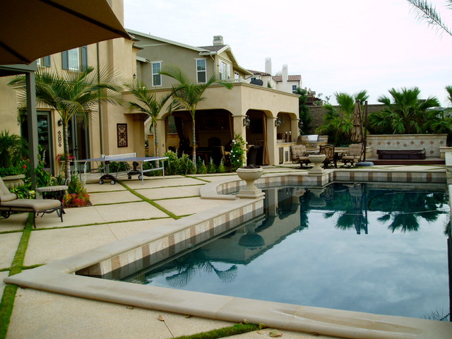 Tuscan Home Pool Landscaping