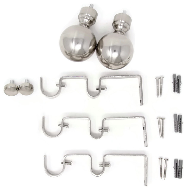 Urbanest Steel Ball 1" 5/8" Double Drapery Rod Set, 48"-84 ...
