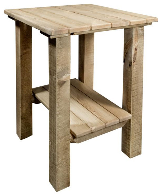 Montana Woodworks Homestead Pine Wood Exterior End Table in Brown ...