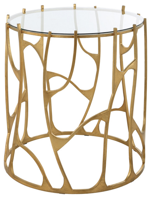 Uttermost 22894 22"W Glass and Iron End Table - Contemporary - Side ...