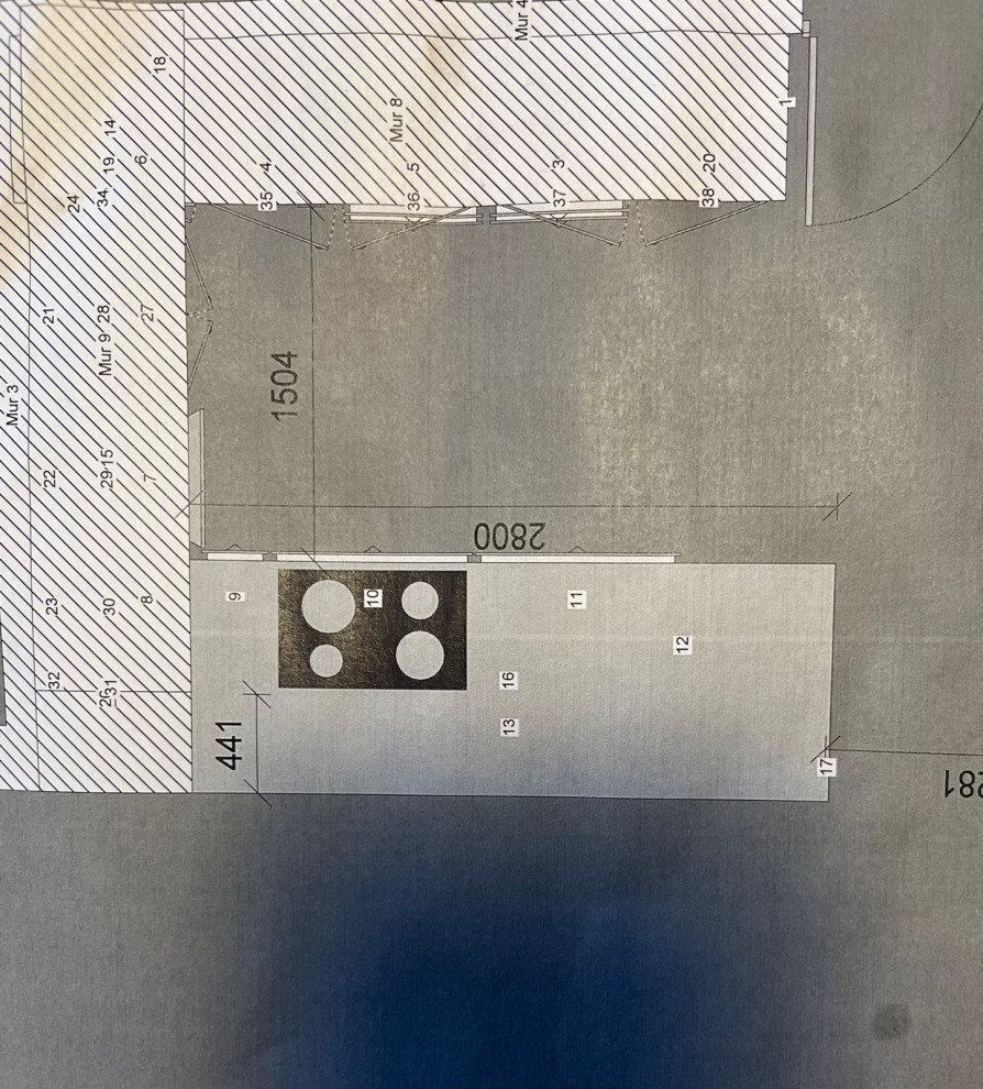 U Shaped Kitchen island length