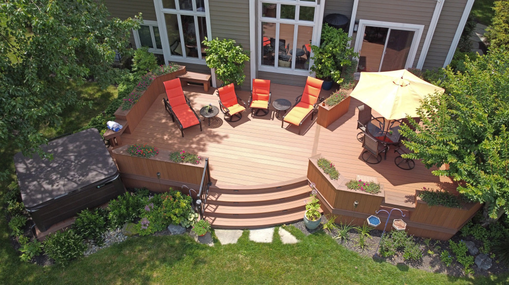 Azek Cypress Deck, Mahogany Fascia, Riser Lights, Custom Grill, Bench ...