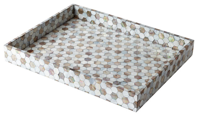 Mother of Pearl Tray, Small - Beach Style - Serving Trays - by GLOBAL ...