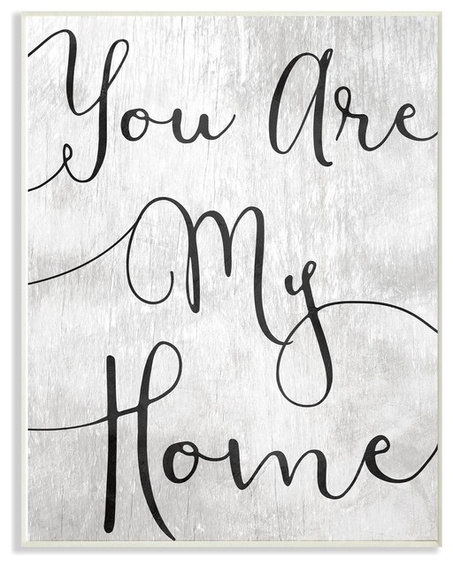 You Are My Home Cursive Typography Stretched Canvas Wall Art, 10"x15 ...