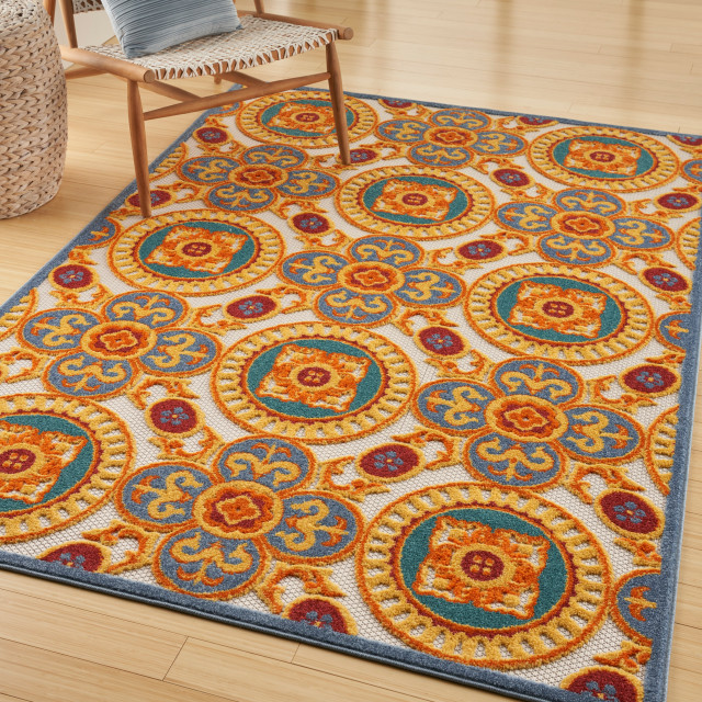Nourison Home 6'x9' Aloha Multi-Color Area Rug, 6'x9' - Contemporary ...