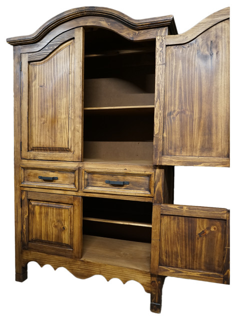 Rustic Sierra Solid Wood Kitchen Pantry - Traditional - Pantry Cabinets ...
