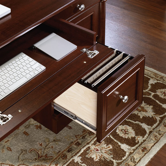 Traditional Desk, Large Crown Molded Top and Plenty Storage Space ...