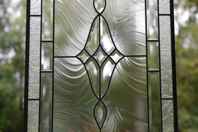 19" x 27" Stunning Handcrafted All Clear glass Beveled window panel ...