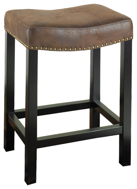 26" Brown Upholstered Backless Bar Stool - Transitional - Bar Stools And Counter Stools - by ...