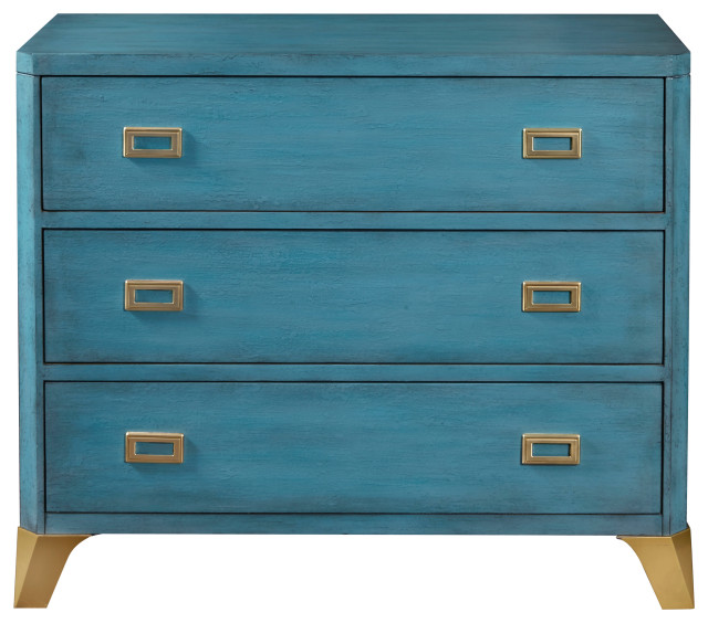 Three Drawer Turquoise Blue Accent Chest - Contemporary - Accent Chests ...