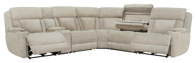 6 Piece Modular Power Reclining Sectional With Power Adjustable ...