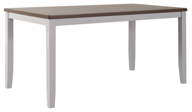 Thornton Light Gray 7 Piece Rectangular Leg Table Set - Transitional - Dining Tables - by ...