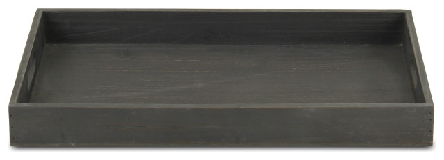 Minimalist Black Wooden Tray - Transitional - Serving Trays - by ...