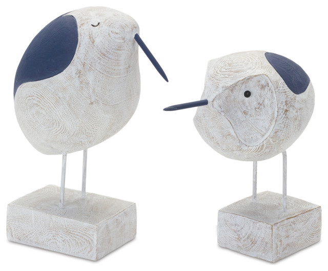 Modern Bird Sculpture, 2-Piece Set - Beach Style - Decorative Objects ...