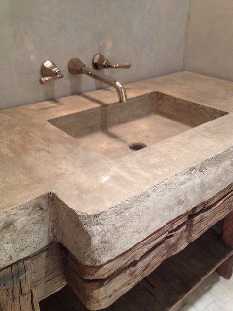 Rustic Stone Bathroom Counter
