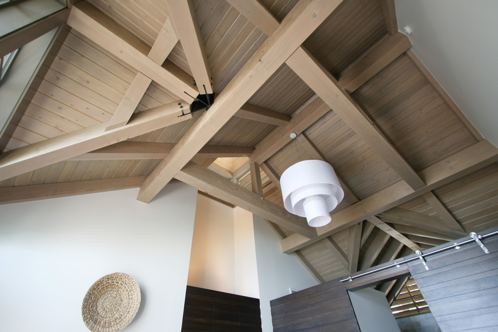 Vaulted timber frame ceiling - Contemporary - Seattle - by Masterson ...