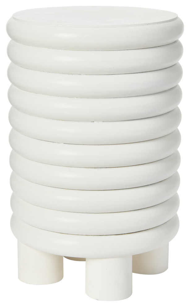 Dossier Vintage-Inspired Solid Wood End Table With Flat Top ...