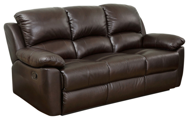 Toscana Leather Reclining Sofa, Espresso Brown - Contemporary - Sofas ...