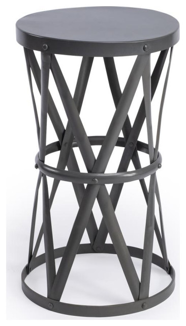 Empire Round Iron Accent Table - Industrial - Side Tables And End ...