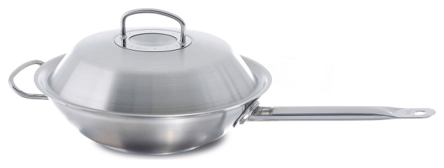 12" Original Profi Wok With Long Handle And Domed Lid - Contemporary ...