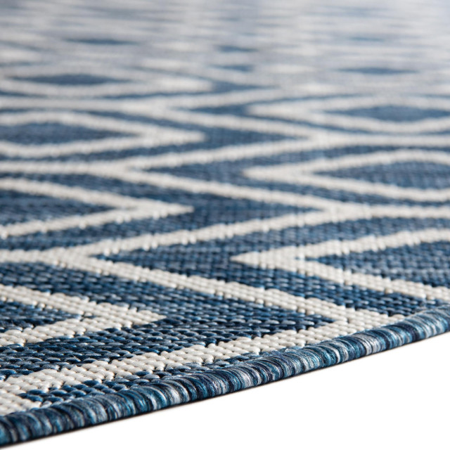 Rug Jill Zarin Jill Zarin Outdoor Blue Oval 7' 10 x 10' 0 ...