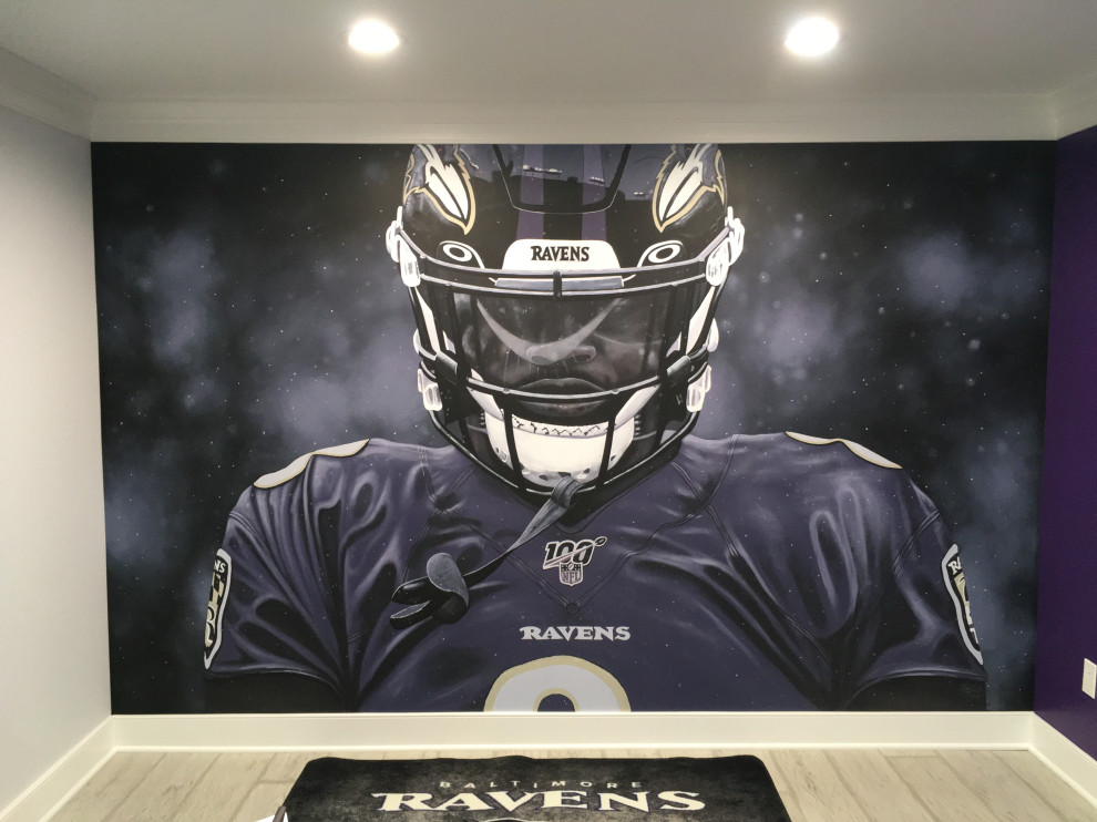 Baltimore Ravens Lamar Jackson Mural- hand painted by Tom Taylor Mural ...