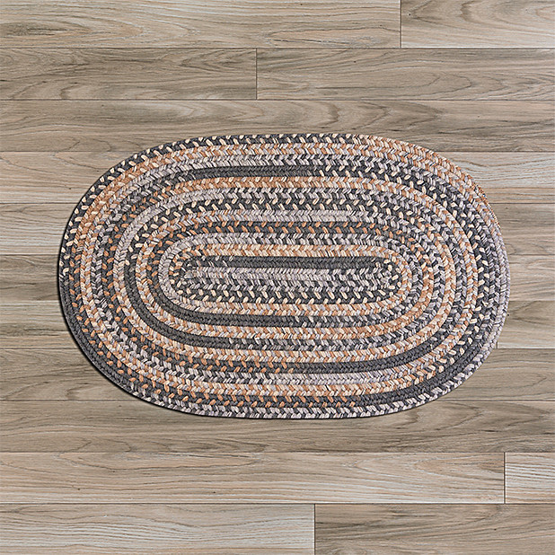 Oak Harbour Graphite 8' Round, Round, Braided Rug - Contemporary - Area ...
