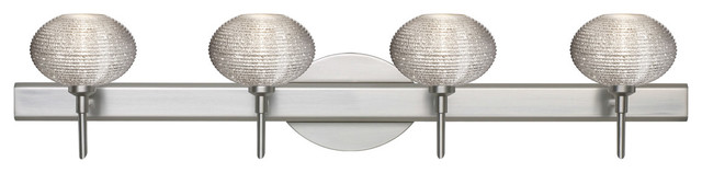 Lasso 4-Light Bath Vanity Chrome Glitter Glass - Transitional ...