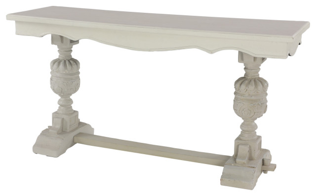Traditional White Wood Console Table 91129 - French Country - Console ...