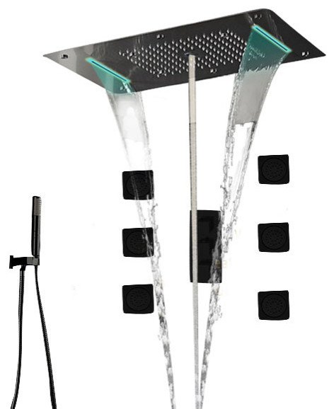 Led Rainfall Shower System Handheld Shower Jetted Body Sprays ...