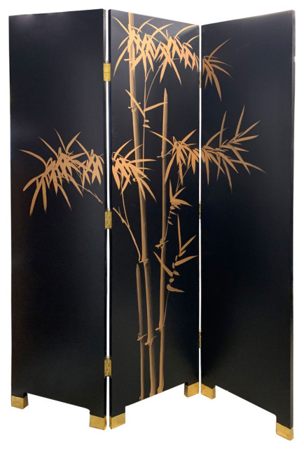 Oriental Folding Screen Hand Painted Gold Leaf Waterfall - Asian ...