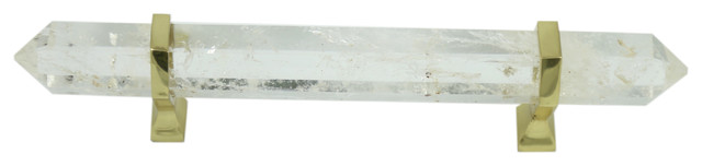 Long Crystal Bar Pull 8" Natural Crystal Quartz Closet and Drawer Pull ...