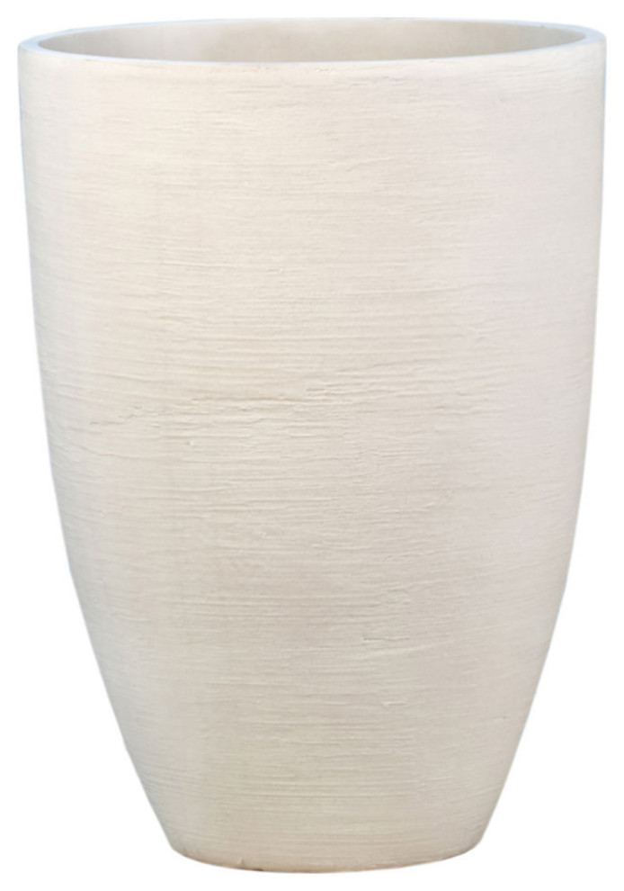 White Composite Planter Pot Large - Modern - Outdoor Pots And Planters ...