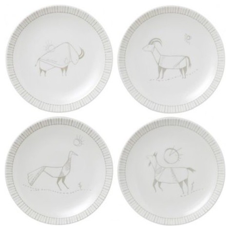 Ellen DeGeneres ED Cave Painting Animal Plates, 4-Piece Set, 6 ...
