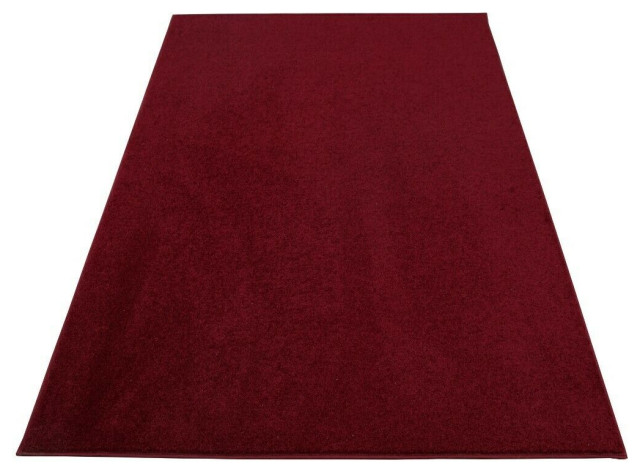 Furnish My Place Burgundy Solid Color Rug Made In Usa, 3' x 36' Oval ...