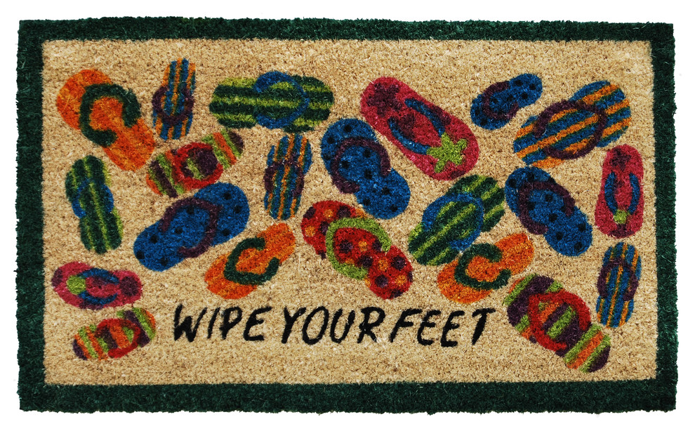 Lots of Flip-Flops Doormat - Beach Style - Doormats - by Calloway Mills ...