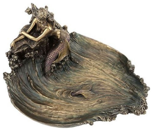 Mermaid Leaning On Rock Statue by Veronese Design - Beach Style ...